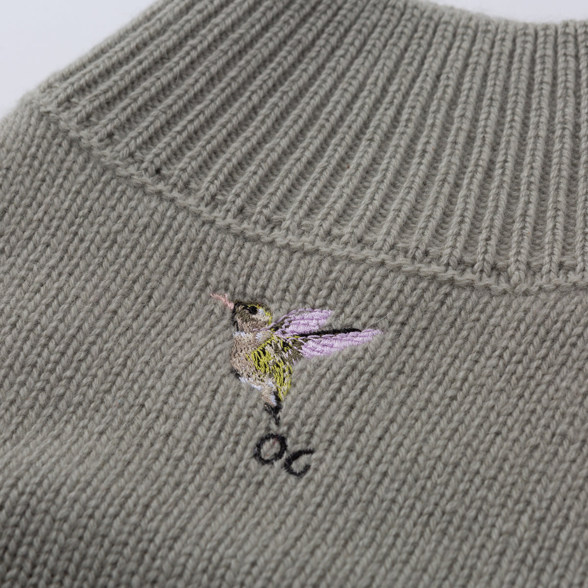 Turtleneck Long Sleeve Jumper with Embroidey Bird – OVERGLAM LONDON